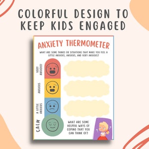 Anxiety Thermometer Worksheet for Kids and Teens, Help Children With ...