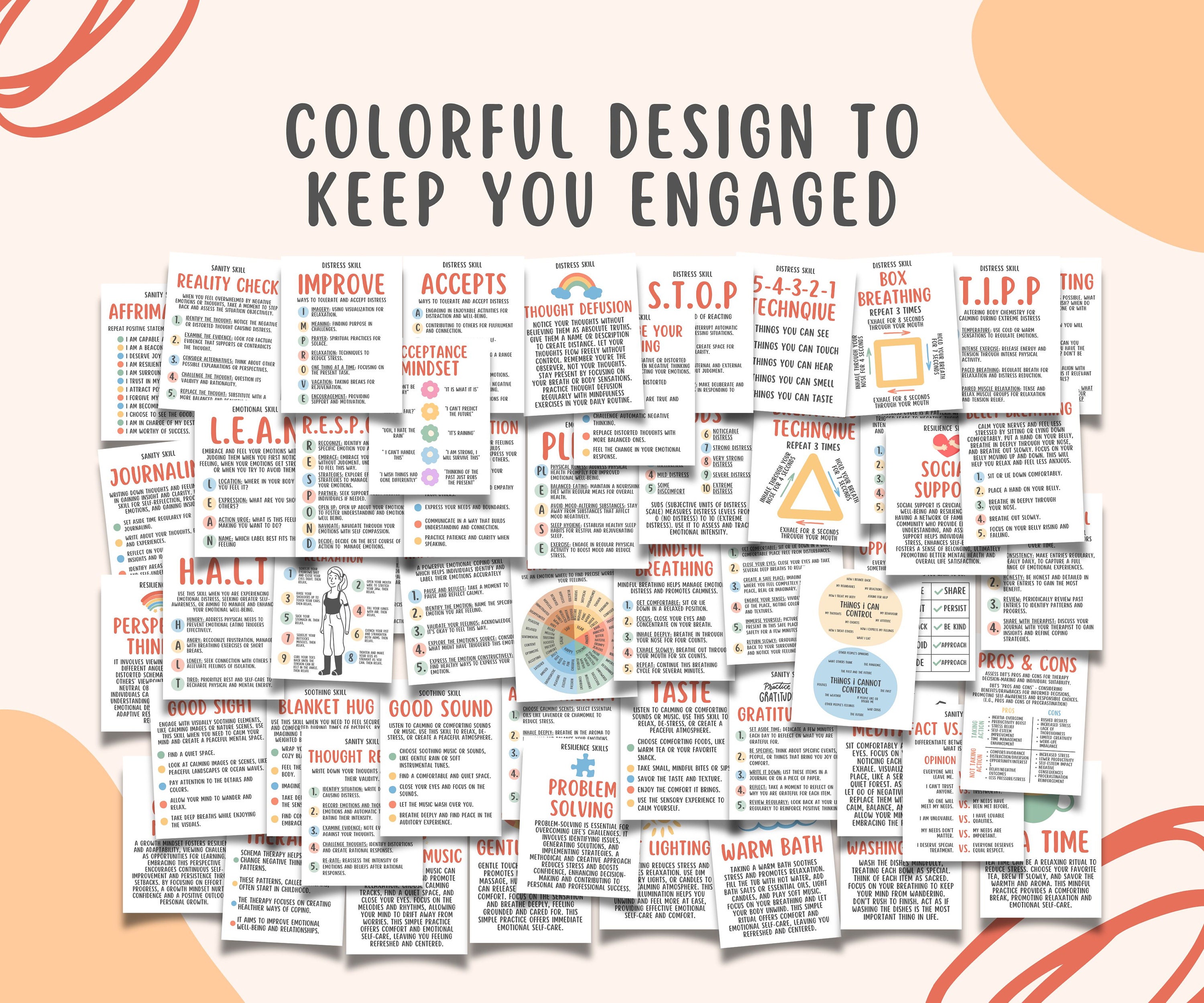 52 Schema Therapy Coping Skill Cards, Somatic Therapy, DBT Mindfulness ...