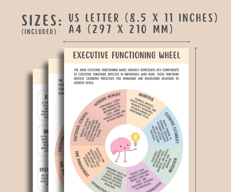 40 ADHD Executive Functioning Worksheets Strategies Time Management ...