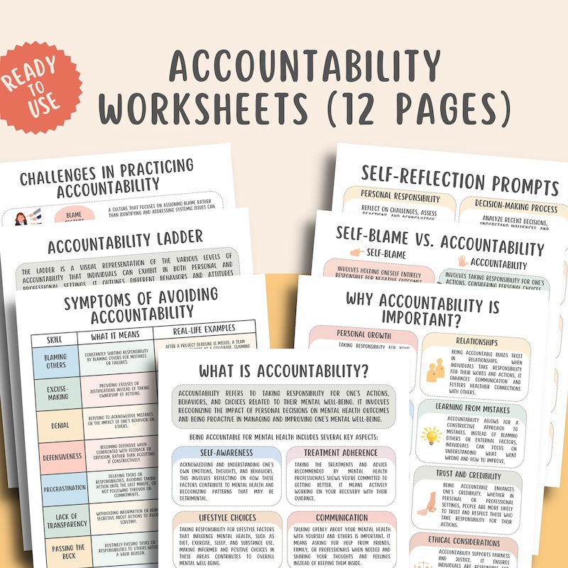 Accountability Worksheet - Etsy