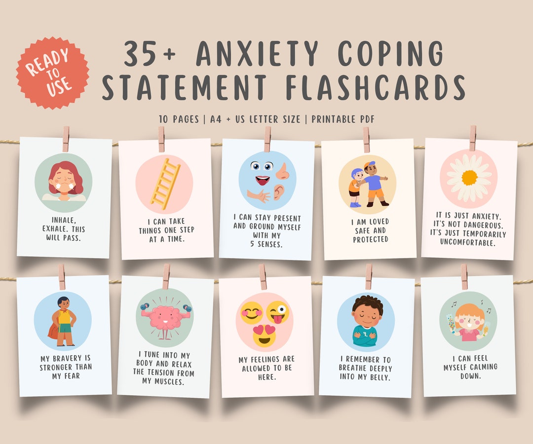 35 Anxiety Coping Statement Cards Teens Kids Anxiety - Etsy