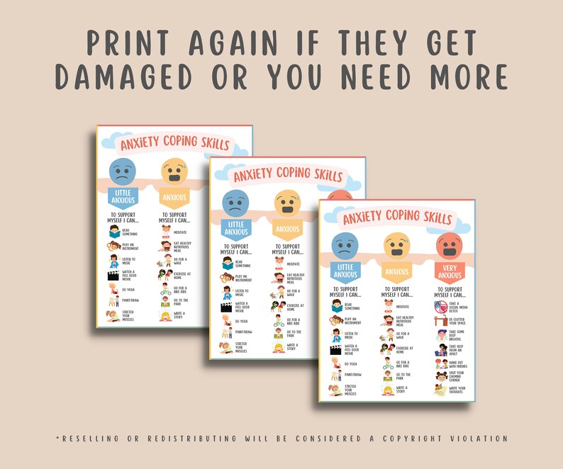 21 Anxiety Coping Skills Handout for Teens Kids Grounding - Etsy