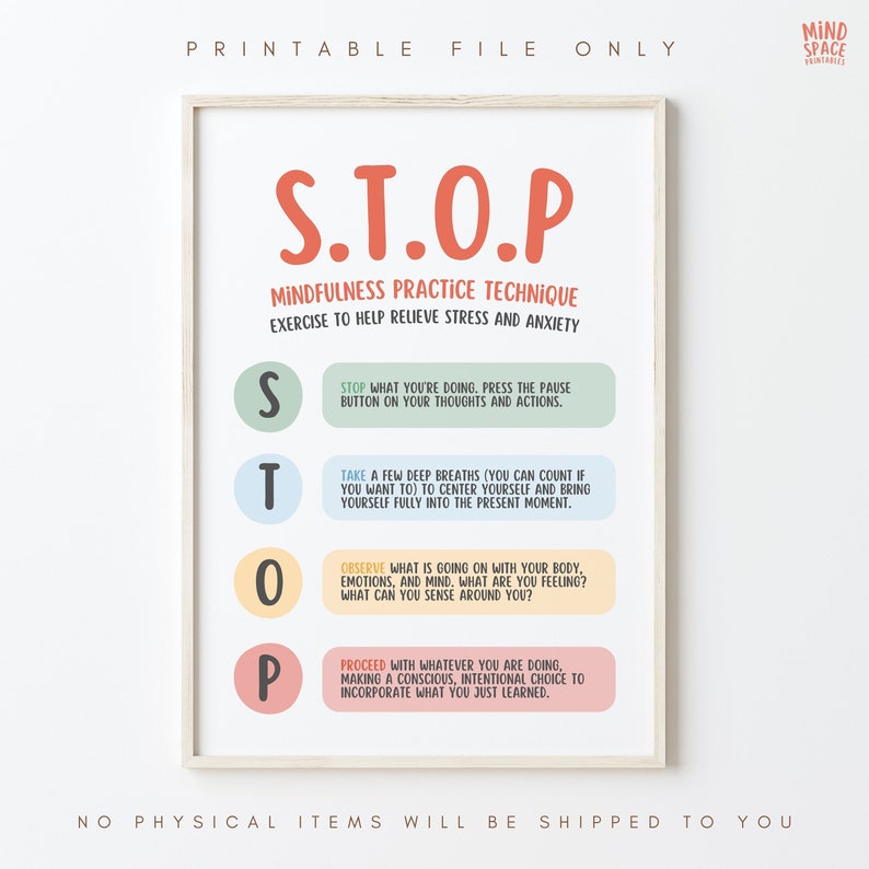 Stop Grounding Technique Coping Skills Coping Strategies - Etsy