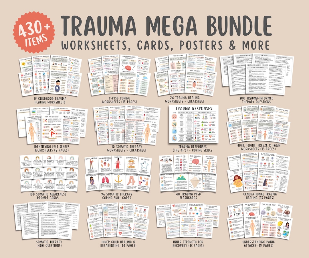 Trauma Mega Bundle, (430+ Items) Childhood Trauma Healing, Somatic ...
