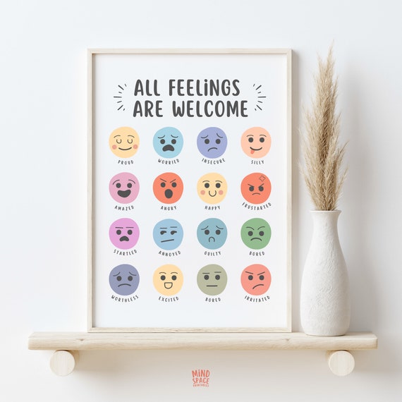 All Feelings Are Welcome Nursery Feelings Poster Emotions - Etsy
