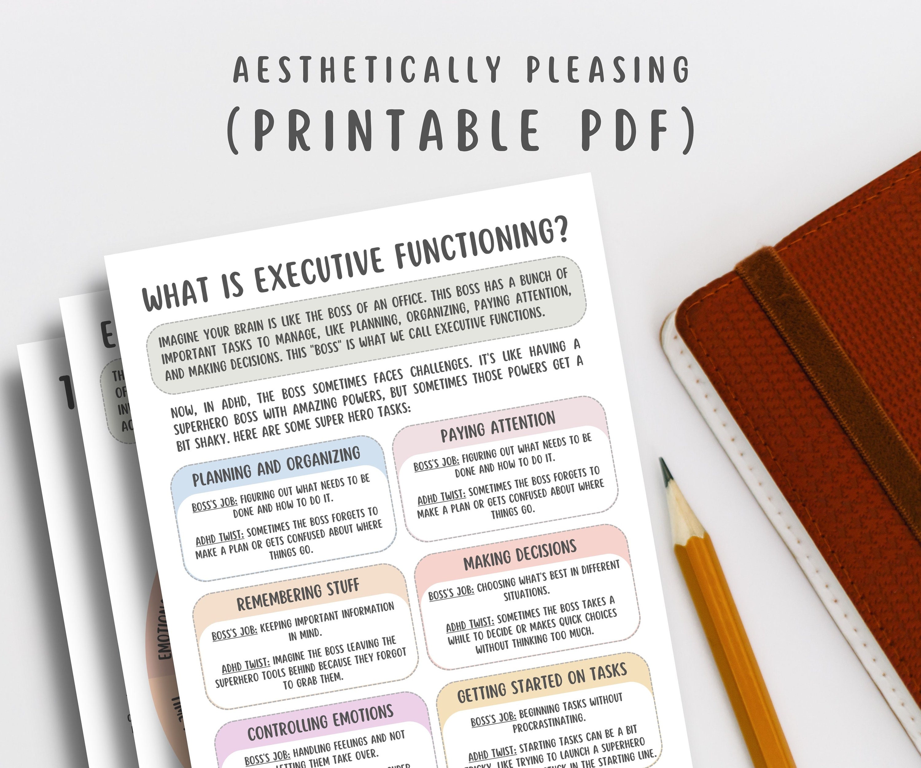 210 ADHD Executive Functioning Skills Strategies Psychoeducation ...