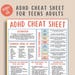 ADHD Cheat Sheet, Attention Deficit Hyperactivity Disorder Resources Tools, Executive ...
