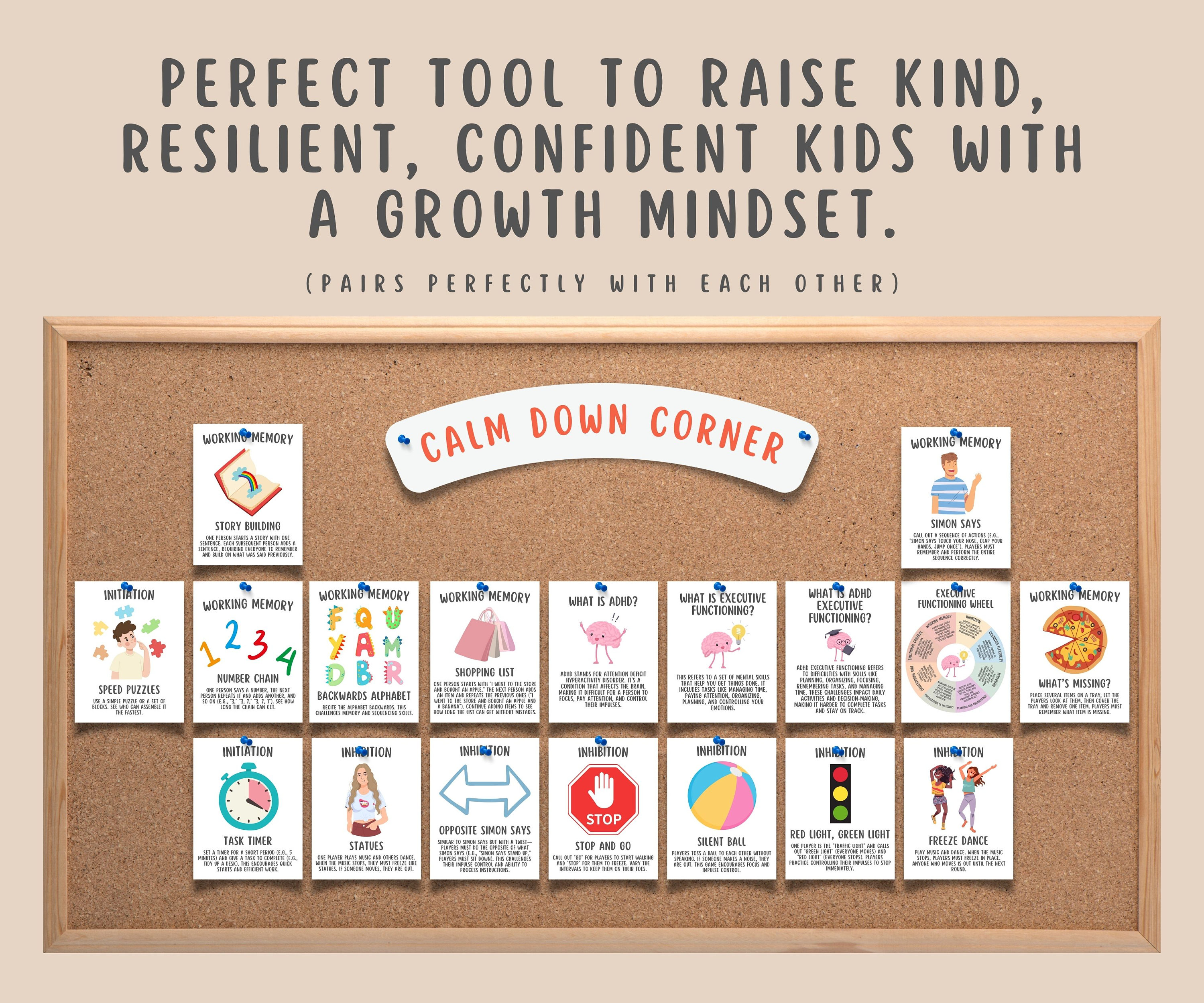 52 ADHD Executive Functioning Activity Flashcards for Teens, Executive ...