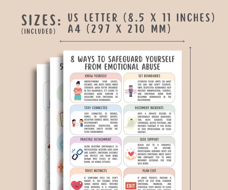 Emotional Abuse Worksheets (10 Pages) Identify Abuse, Coping Strategies ...