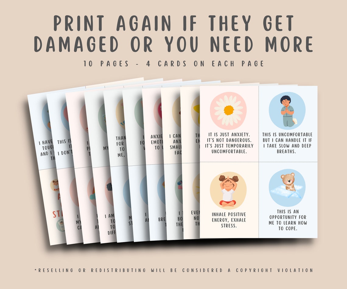 35 Anxiety Coping Statement Cards Teens Kids Anxiety - Etsy