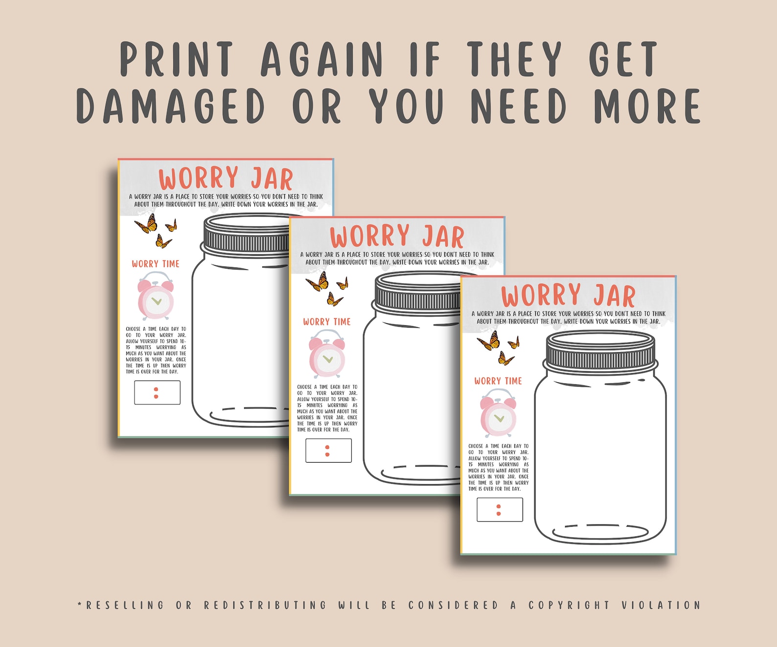 Worry Jar Worksheet for Kids Children Therapy Counseling Treatment for ...