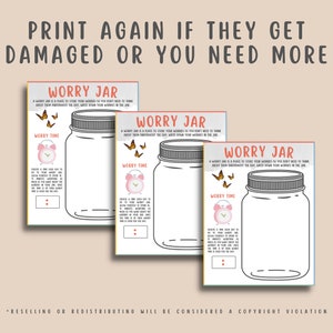 Worry Jar Worksheet for Kids Children - Therapy Counseling Treatment ...