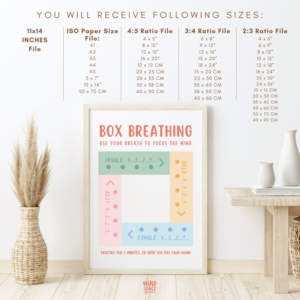 Box Breathing Technique Breathing Poster Mental Health Calming