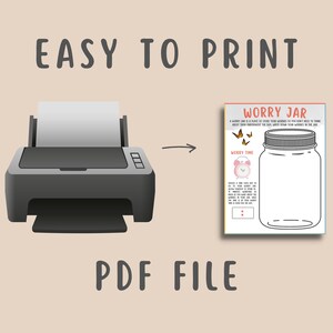 Worry Jar Worksheet for Kids Children - Therapy Counseling Treatment ...