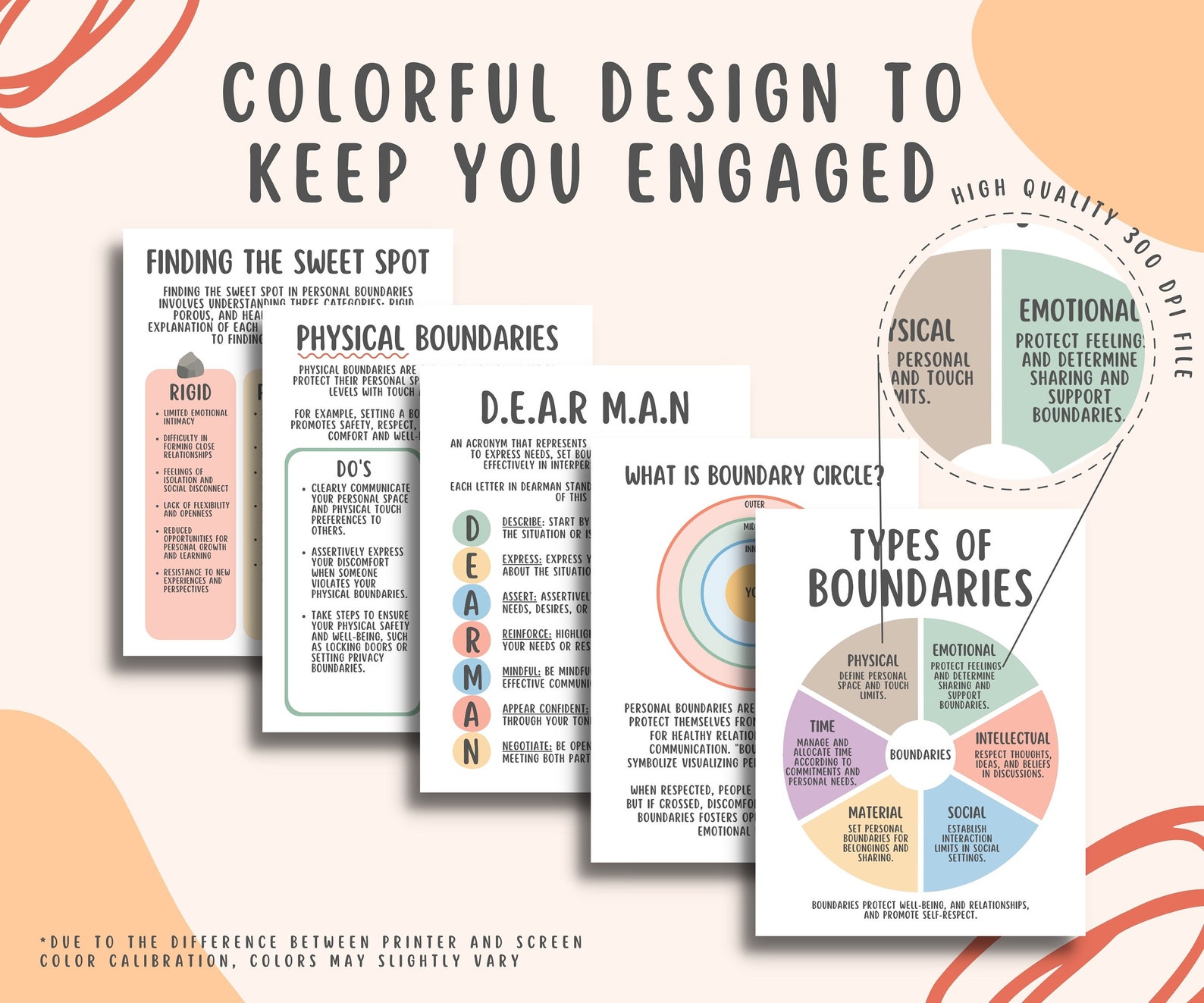32 Personal Boundaries Worksheets, DBT Therapy Workbook, Healthy ...