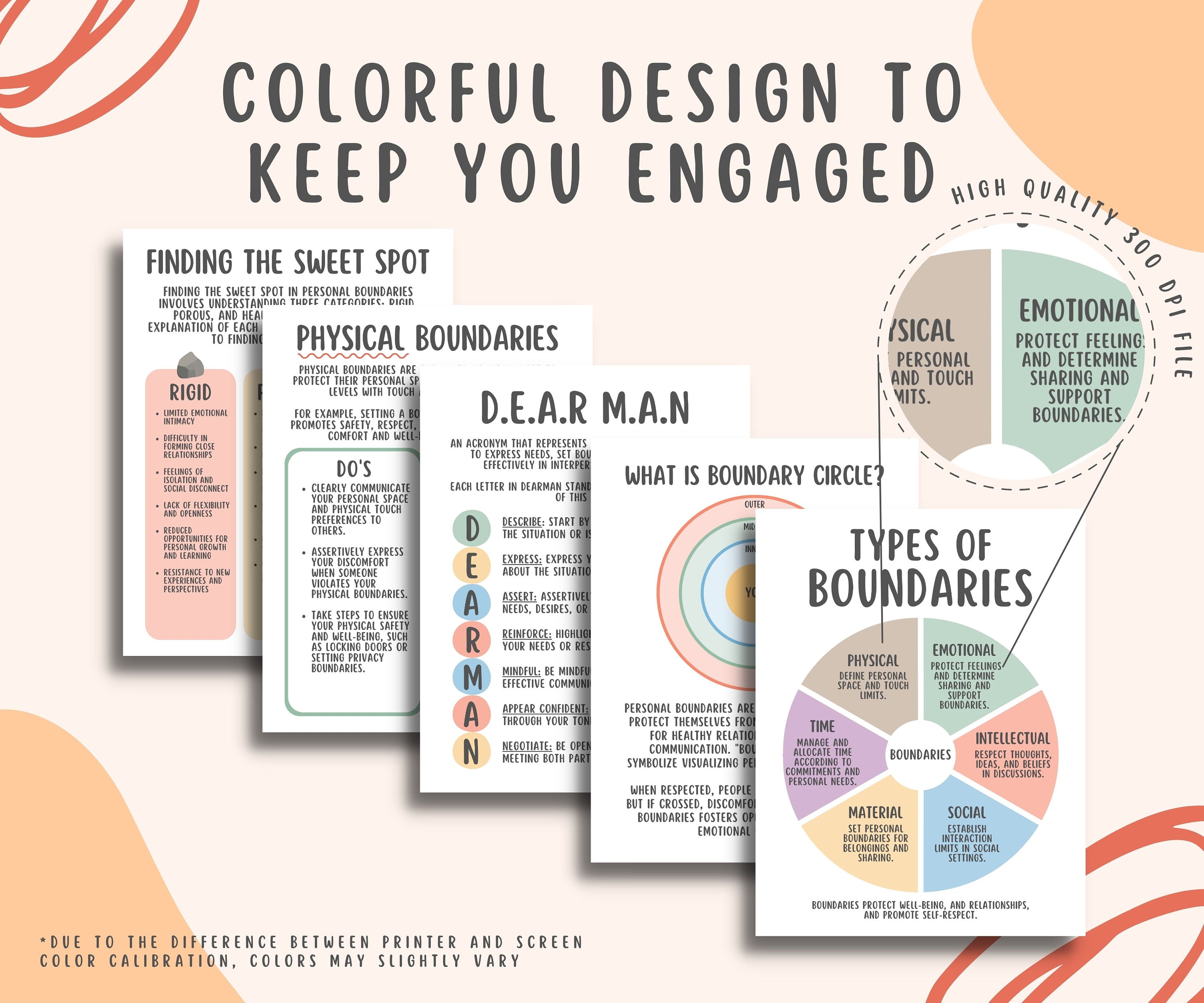 32 Personal Boundaries Worksheets, DBT Therapy Workbook, Healthy ...