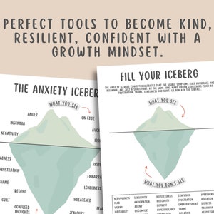 Anxiety Iceberg Worksheets (set of 2), Social Anxiety Coping Skill ...