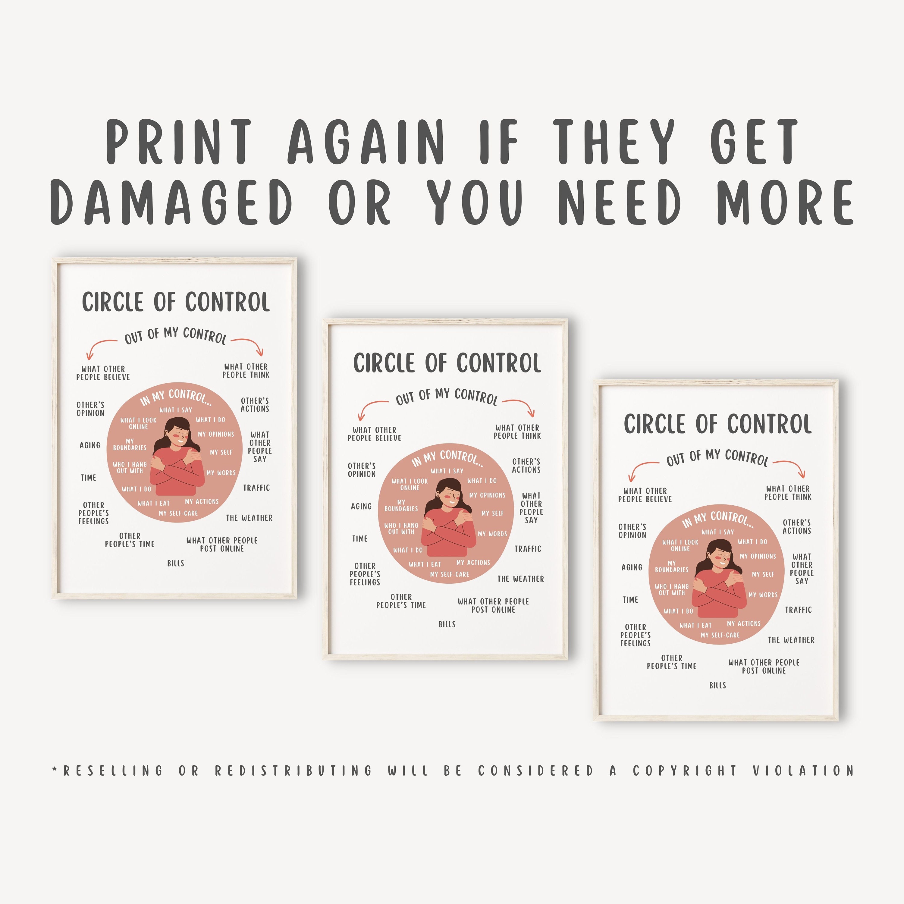 Circle of Control Poster for Teens Adults, Things I Can Control ...