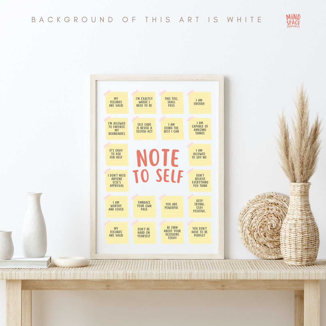 Note to Self Poster Self Reminder Wall Art Things to - Etsy