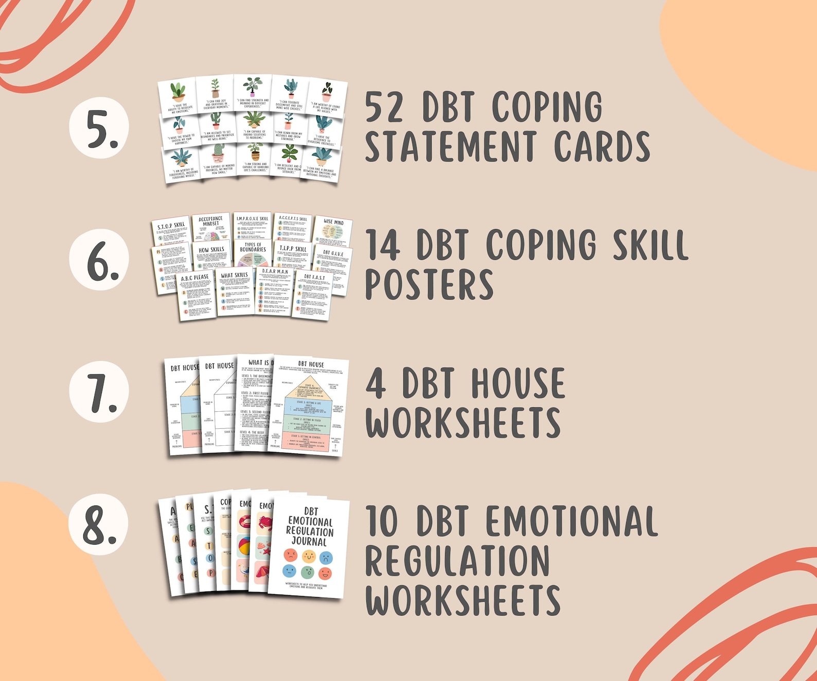 DBT Mega Bundle, (650+ Items) DBT Coping Skills Posters Flashcards ...