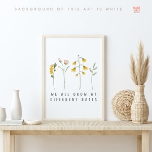 We All Grow at Different Rates, Classroom Poster, Growth Mindset ...