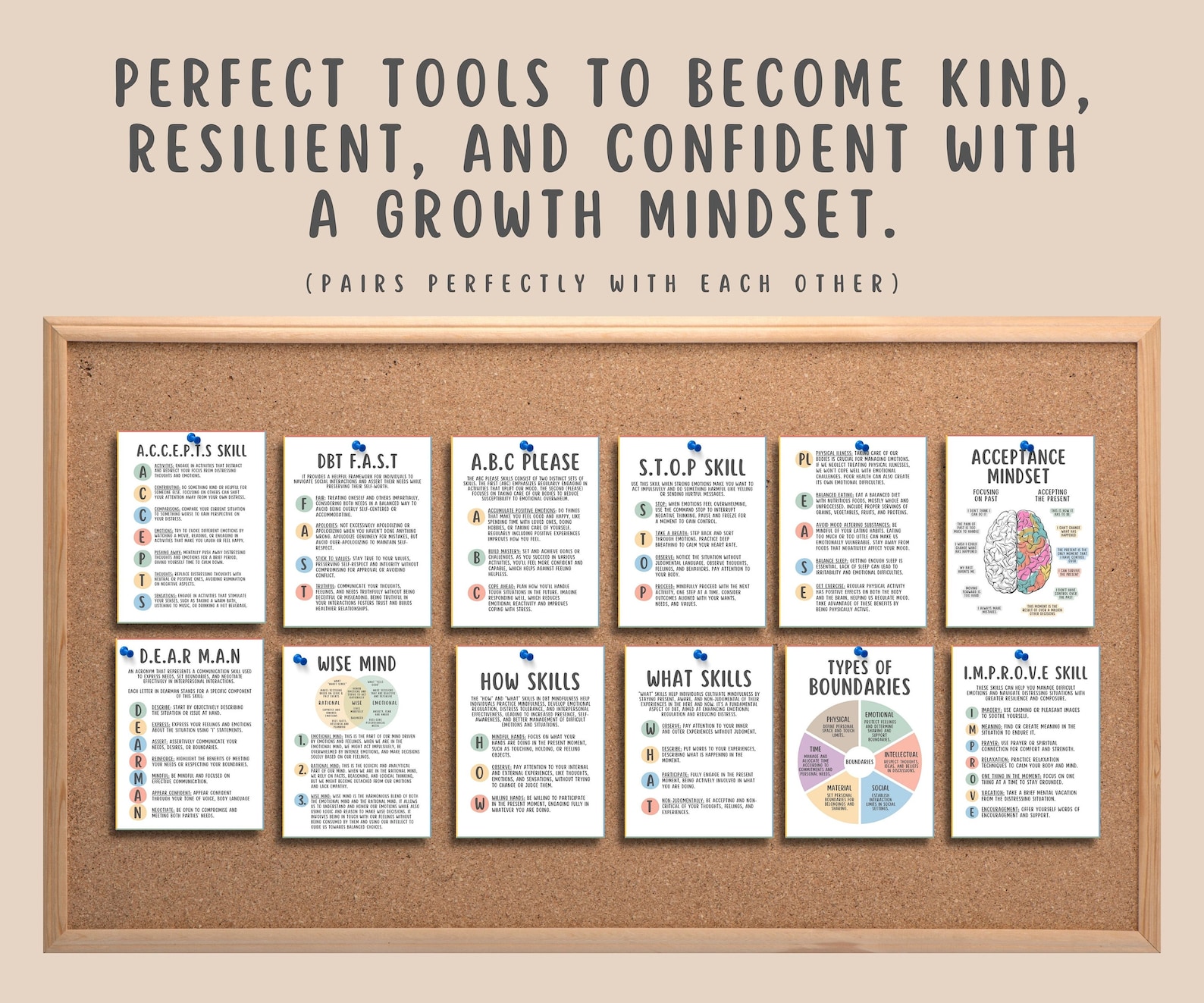 14 DBT Coping Skill Posters Dialectical Behavior Therapy - Etsy