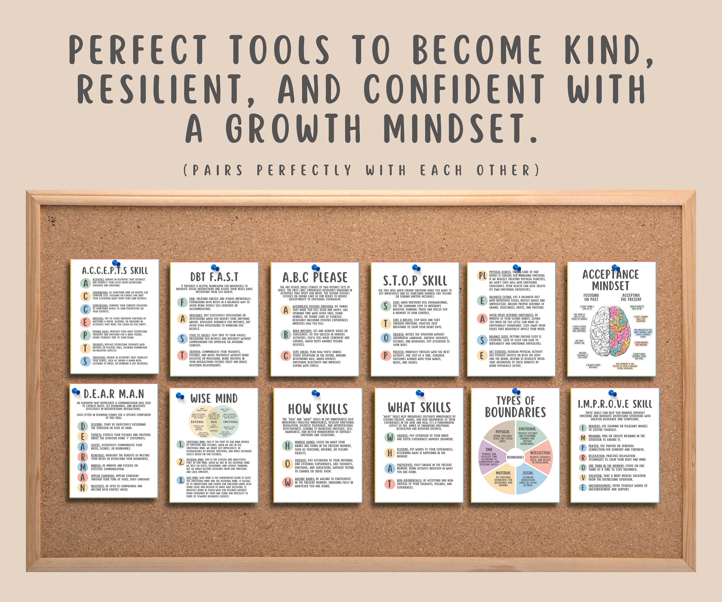 14 DBT Coping Skill Posters Dialectical Behavior Therapy - Etsy