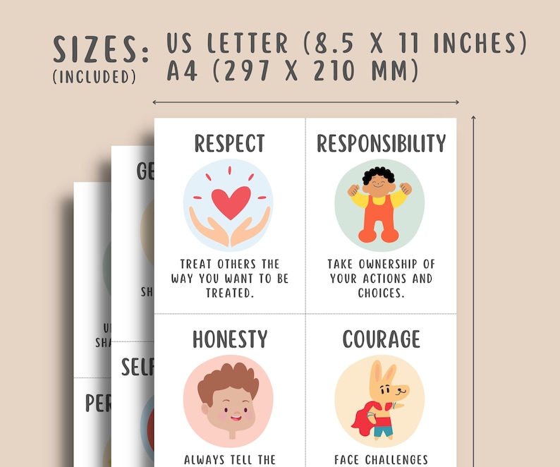 42 Value Cards for Kids, Acceptance and Commitment Therapy Resources ...