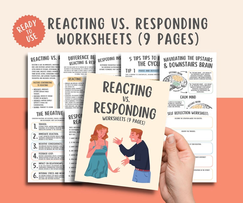 Reacting Vs Responding Couples Therapy Worksheets Communication Styles ...