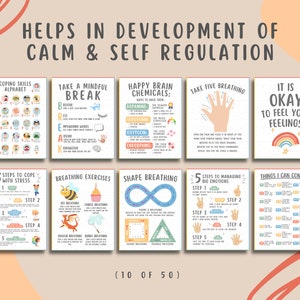 50 Calming Corner Poster Calm Down Self Regulation Social Emotional ...