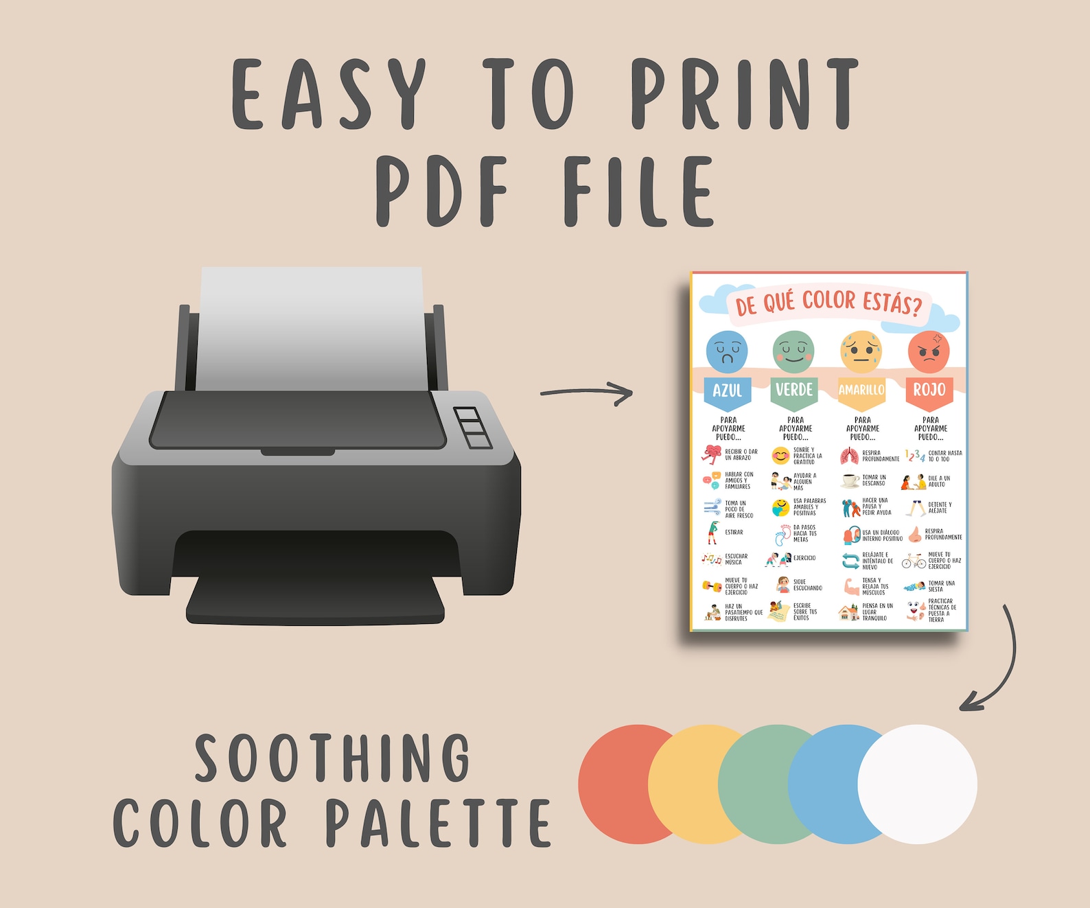 28 Coping Skills in Spanish for Kids & Teens, Zones of Regulation ...