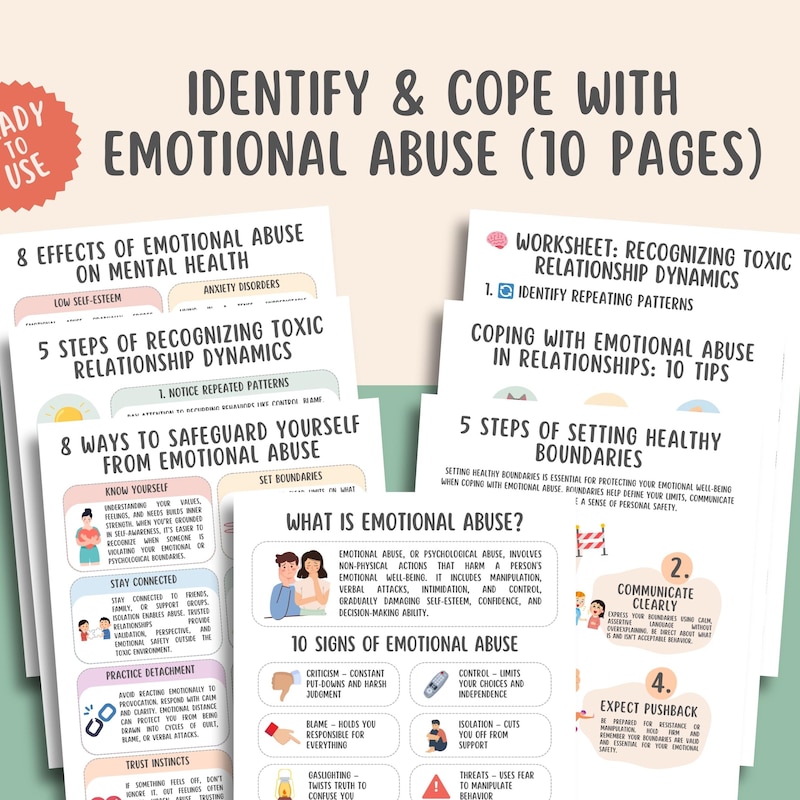 Emotional Abuse Worksheet - Etsy