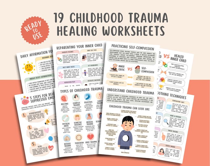 Trauma Therapy Worksheets Bundle,psychology Resources,polyvagal Theory ...