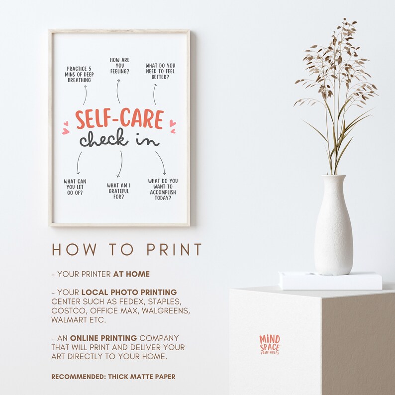Self Care Check In Daily Self Care Self Love Poster Mental - Etsy