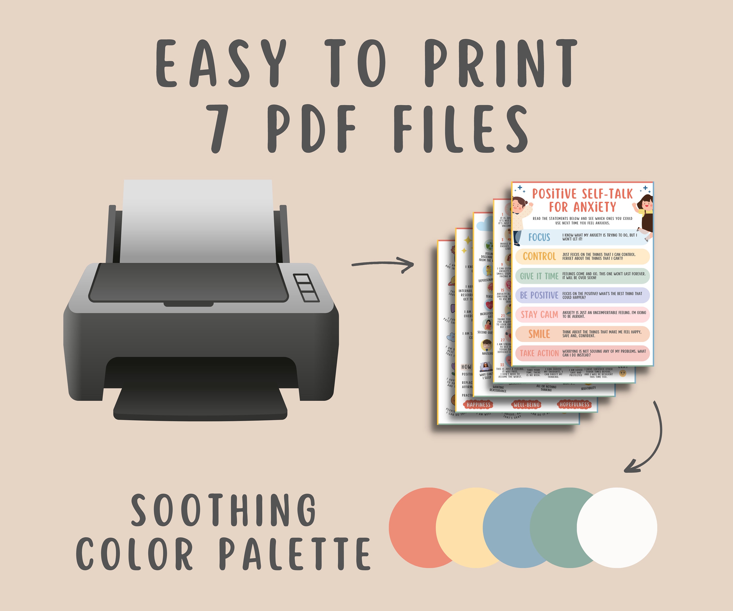 Anxiety Coping Skills Bundle Kids Teens 8 Pages, Mental Health ...