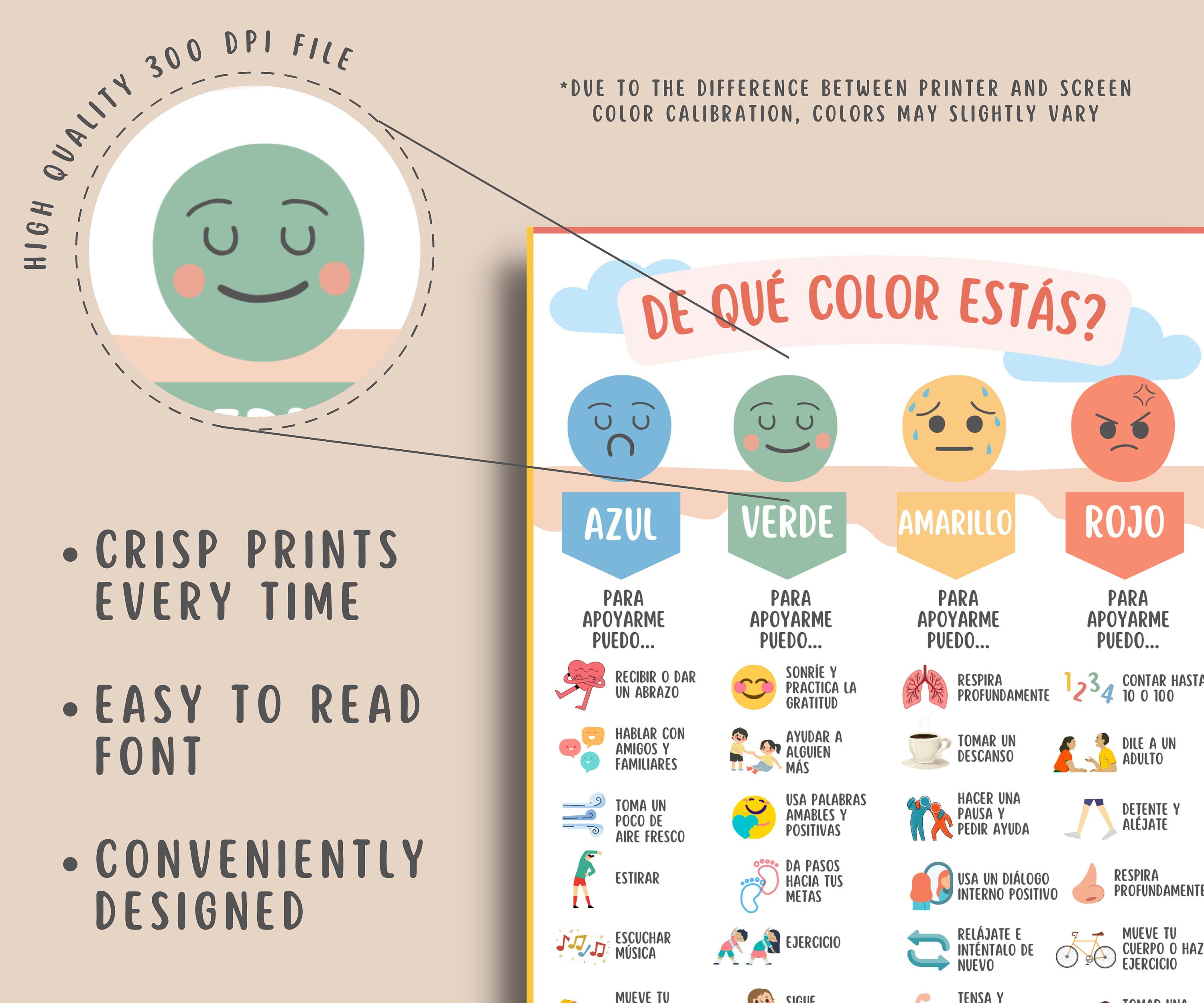 28 Coping Skills in Spanish for Kids & Teens, Zones of Regulation ...