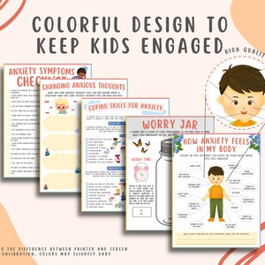 25 Anxiety Worksheets Bundle for Kids & Teens, Mental Health Counseling ...