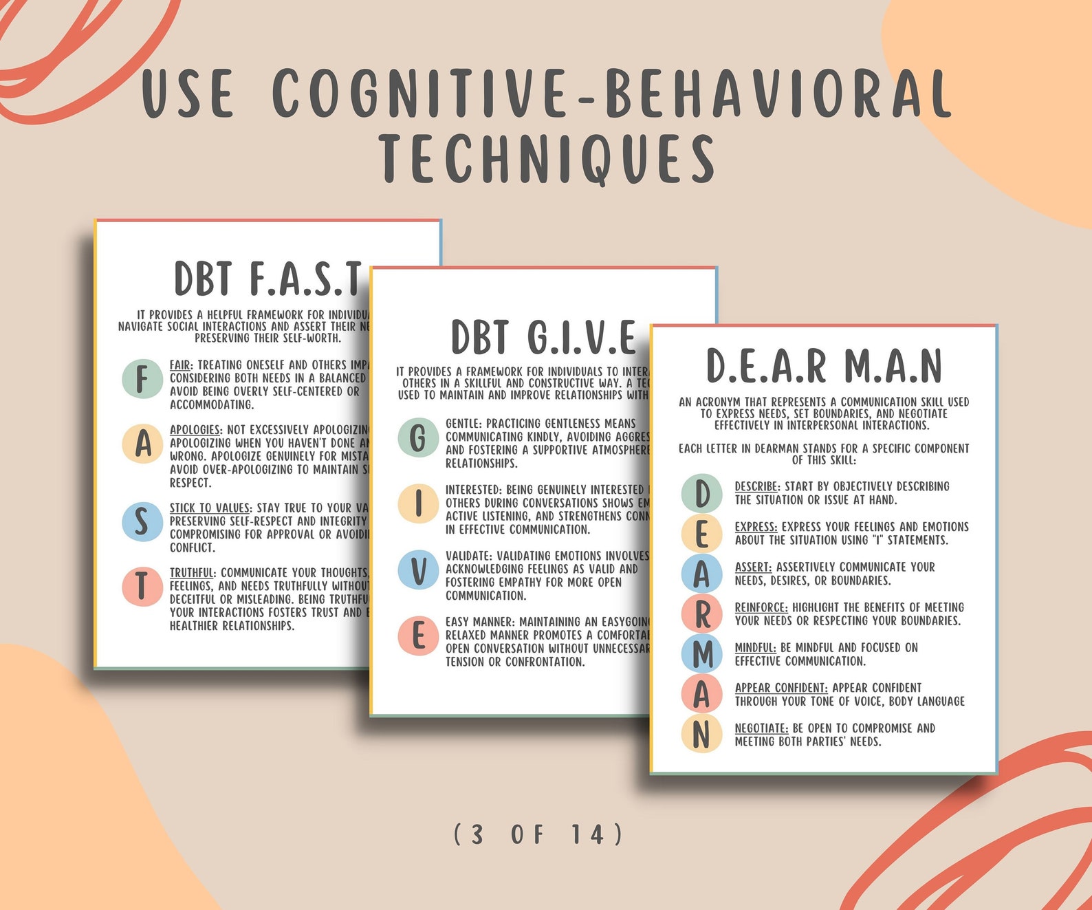 14 DBT Coping Skill Posters Dialectical Behavior Therapy - Etsy