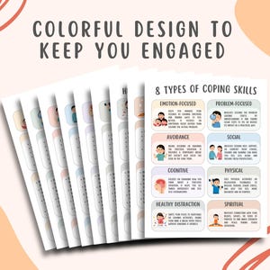 8 Types of Coping Skills Worksheets, Emotional Regulation, Depression ...