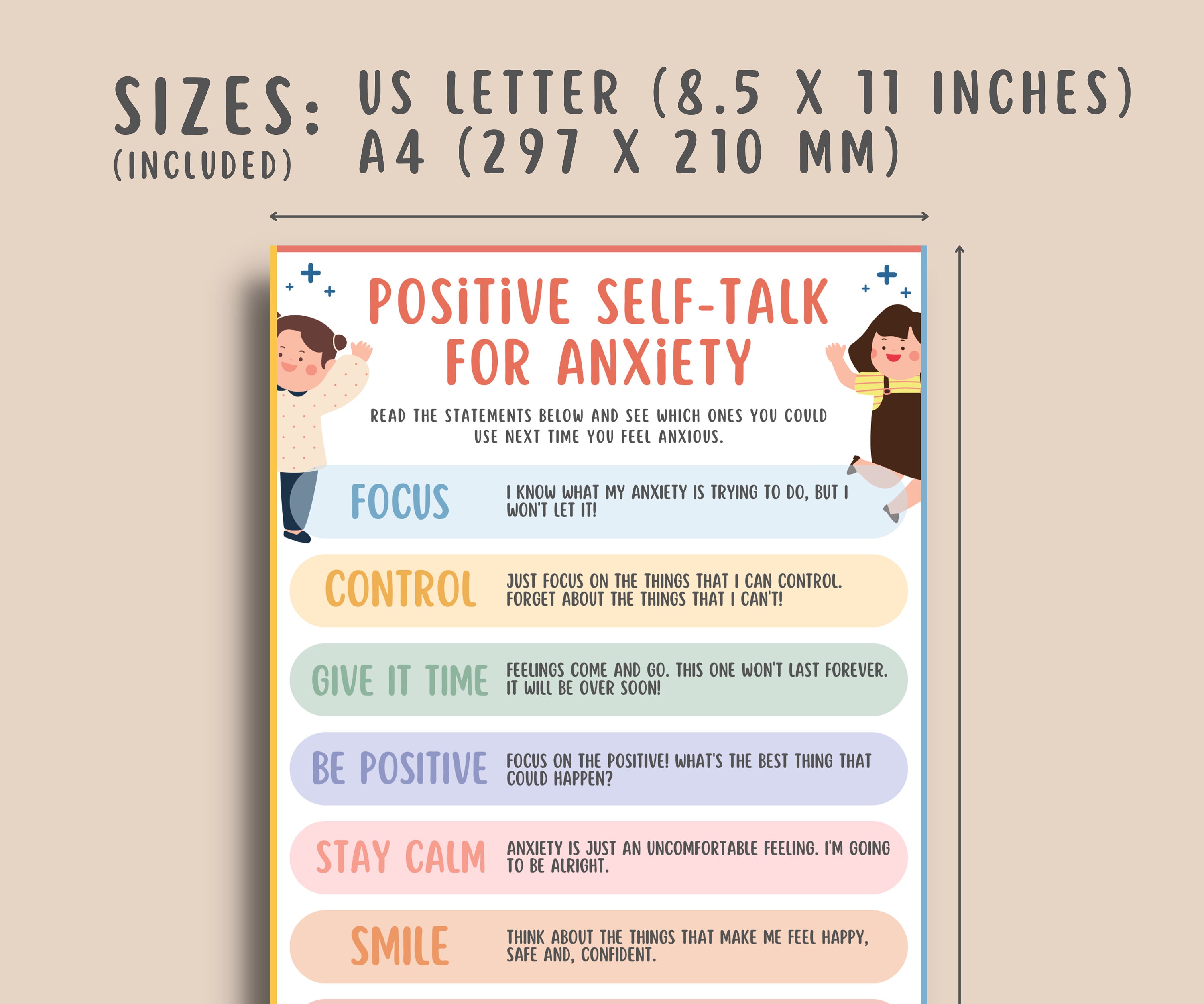 Positive Self-talk Handout for Teens & Kids Anxiety Coping - Etsy Australia