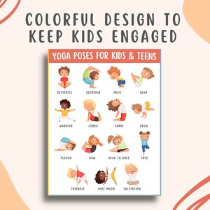 15 Yoga Poses Poster, Anxiety Coping Calming Corner Tools Calm Down ...