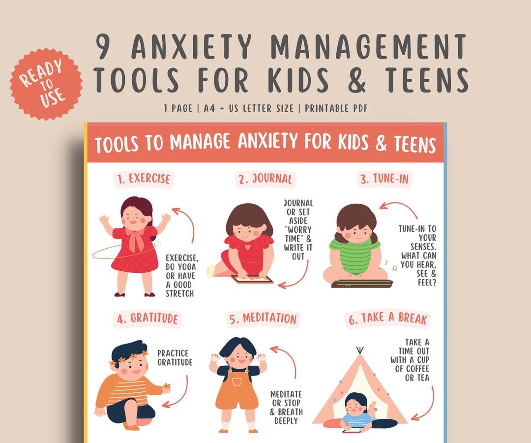 9 Anxiety Management Tools for Kids & Teens Stress Relief - Etsy