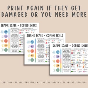 Shame Scale + Coping Skills Handout, Inner Child Healing Worksheet ...