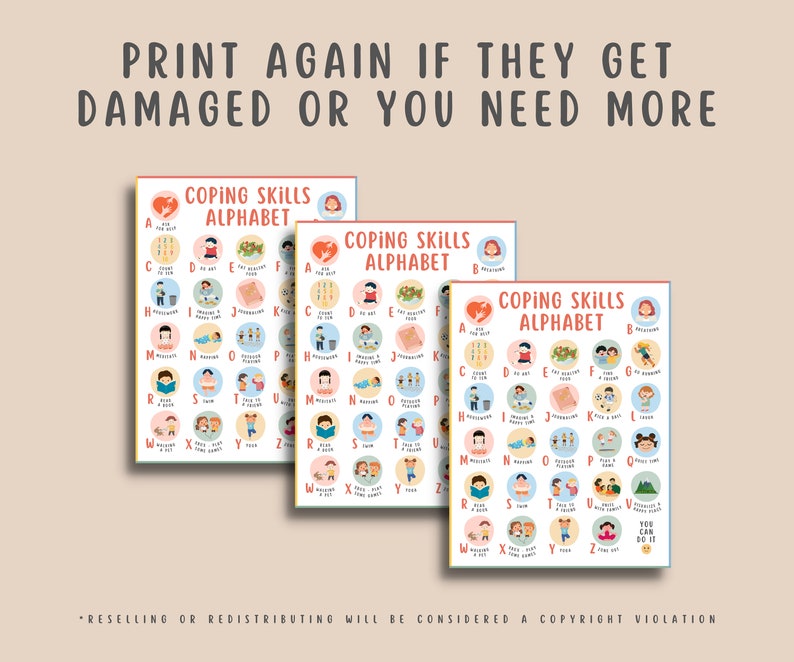 Alphabet Coping Skills for Kids Teens, Grounding Techniques, Social ...