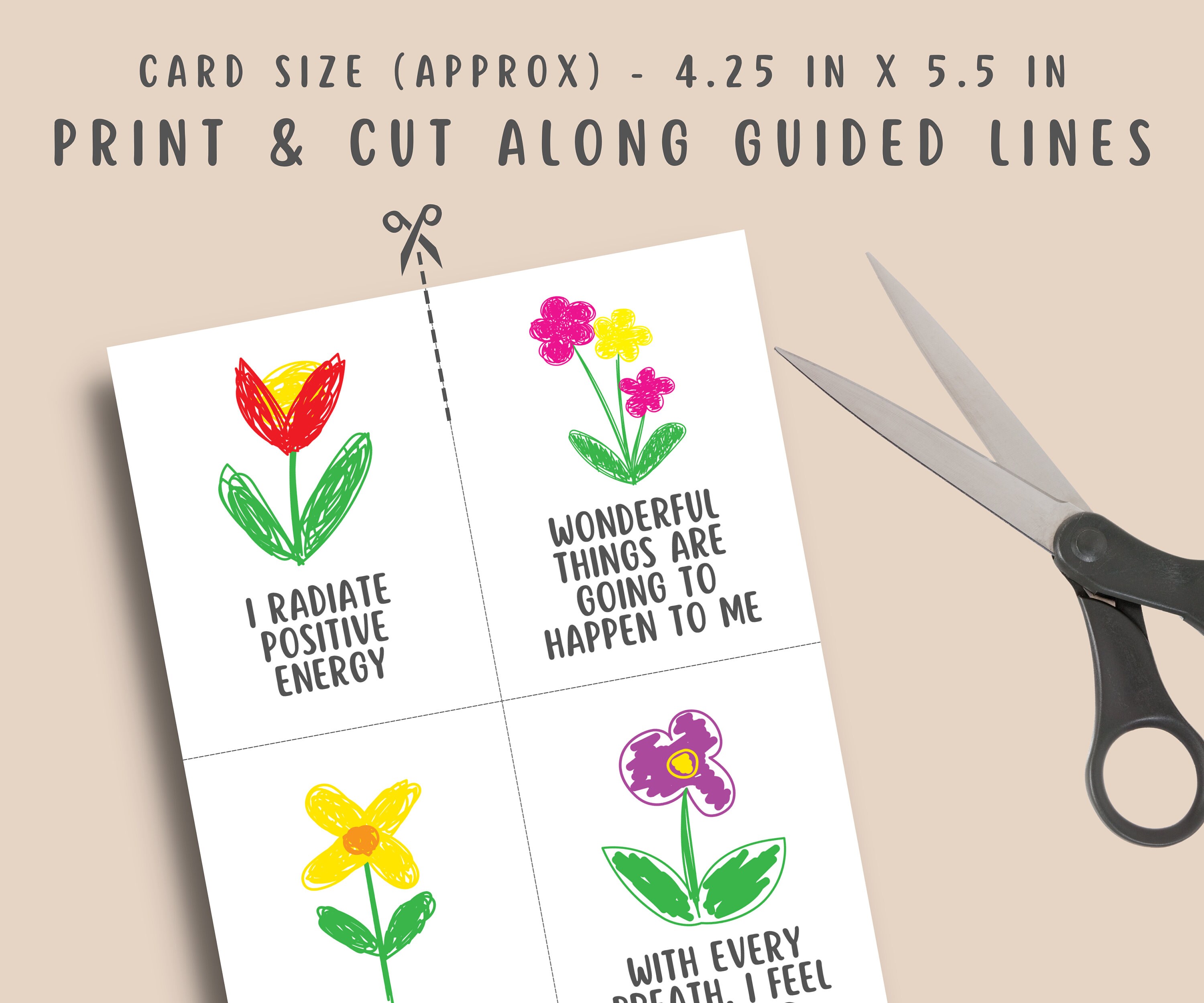 52 Affirmation Station Cards Printable for Kids Teens, Positive Quotes ...