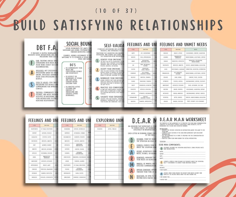 37 DBT Interpersonal Effectiveness Worksheets Journal, Communication ...