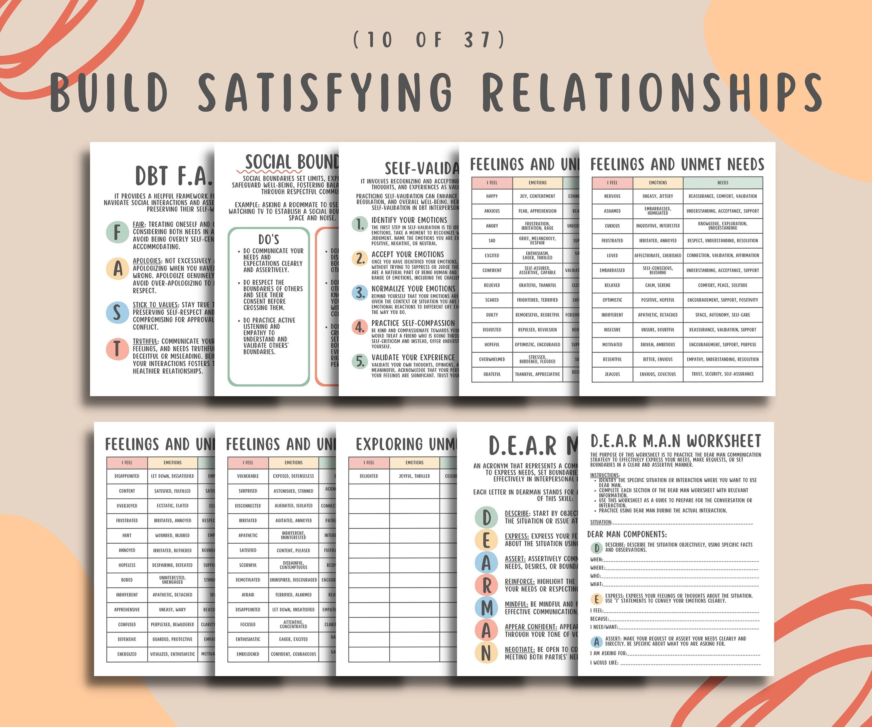 37 DBT Interpersonal Effectiveness Worksheets Journal, Communication ...