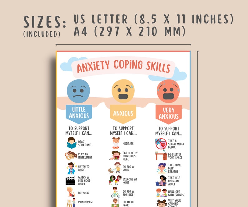 21 Anxiety Coping Skills Handout for Teens Kids Grounding - Etsy