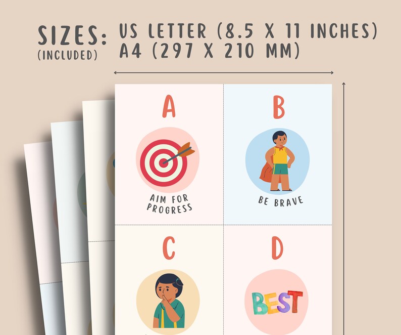 26 Growth Mindset Alphabet Flashcards for Kids Teens Coping - Etsy