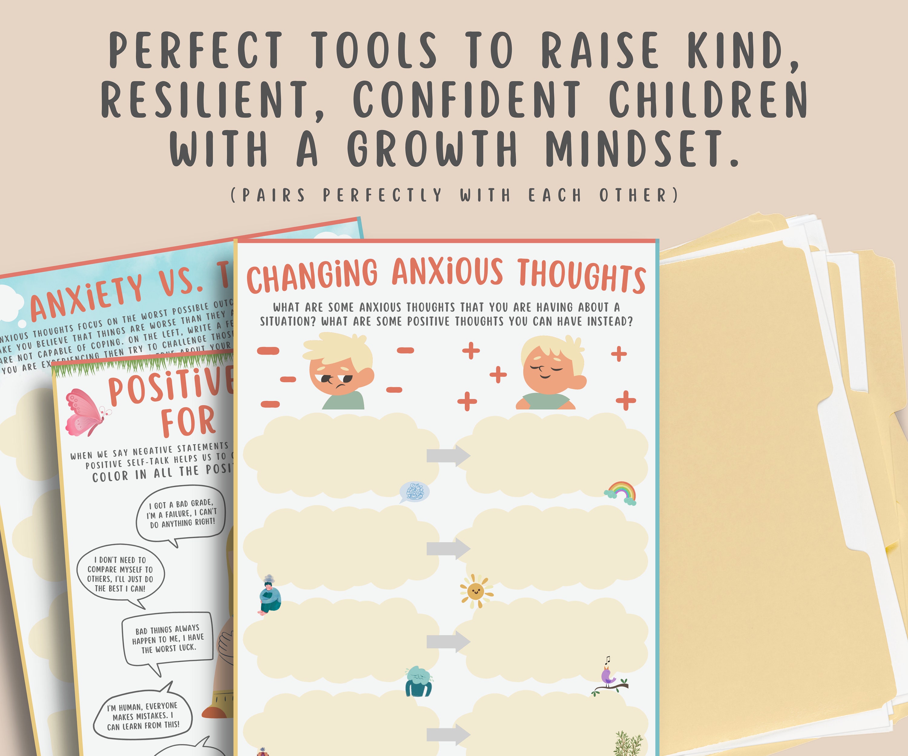 Changing Anxious Thoughts Worksheet for Kids and Teens - Etsy